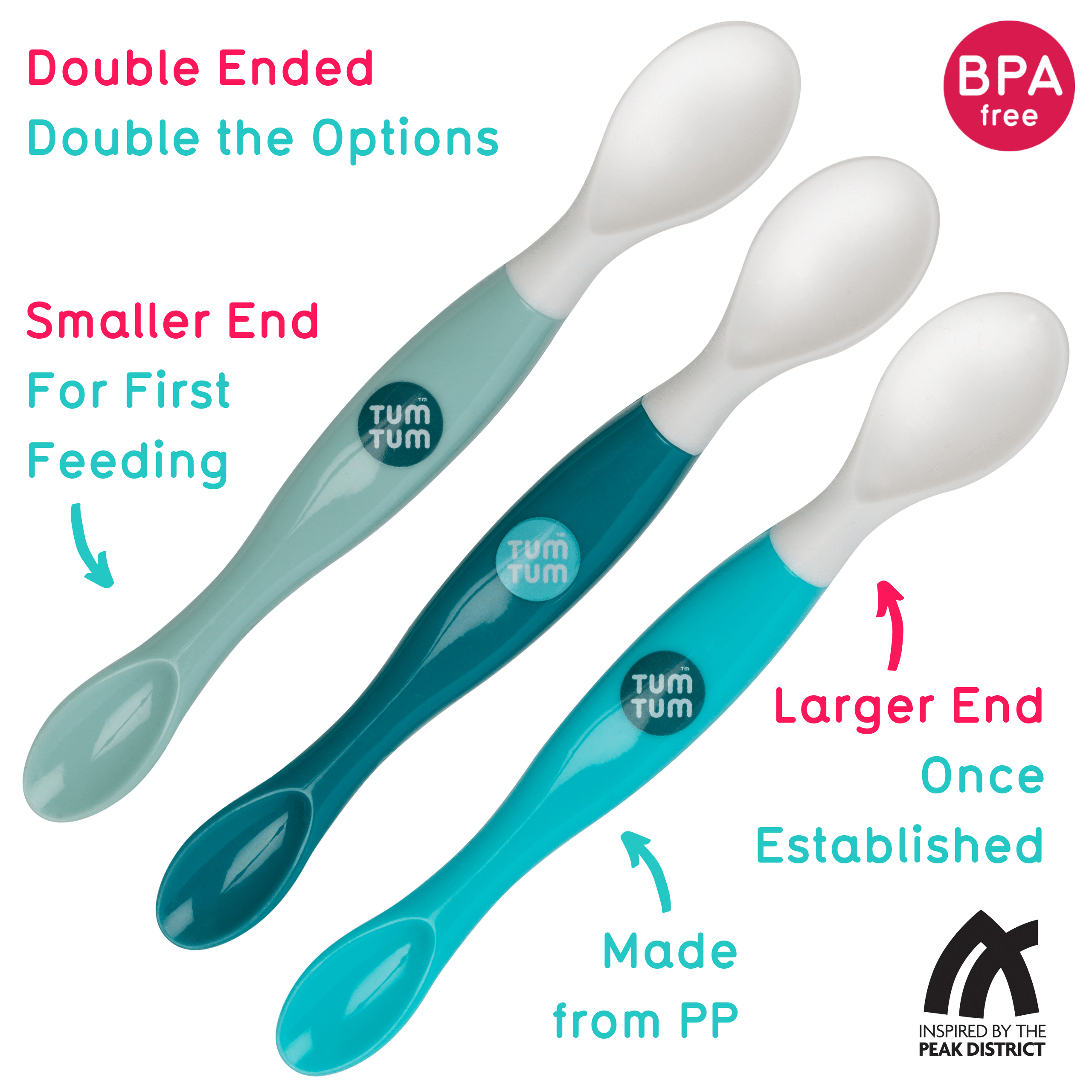 Double Ended Baby Weaning Spoon Set | Baby Weaning Spoons – TUM TUM TOTS